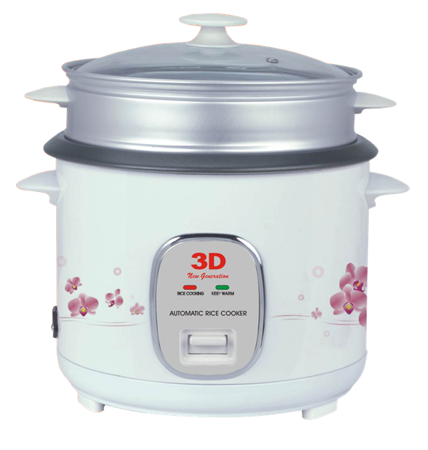 3D Rice Cooker 1.5 liters with non stick pot with aluminum steamer ...